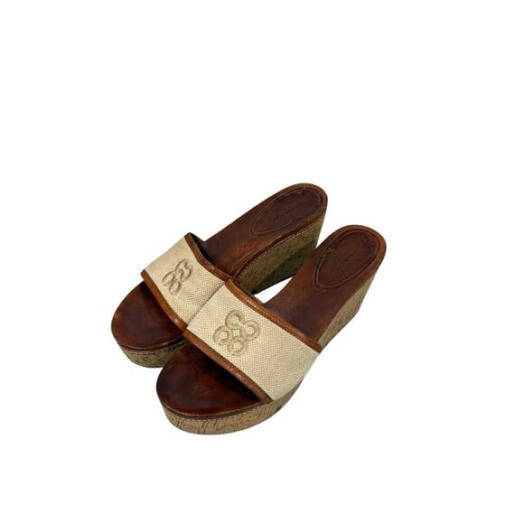 Coach | Shoes | Coach Jaci Womens 9 B Cream Classic Designer Open Toe ...
